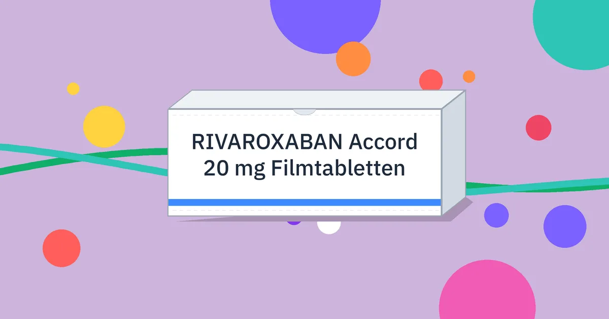 Symbolbild: Packung mit der Aufschrift RIVAROXABAN Accord 20 mg Filmtabletten (PZN 18735156) – Verfügbarkeit und Bezug in Apotheken in Frankfurt am Main