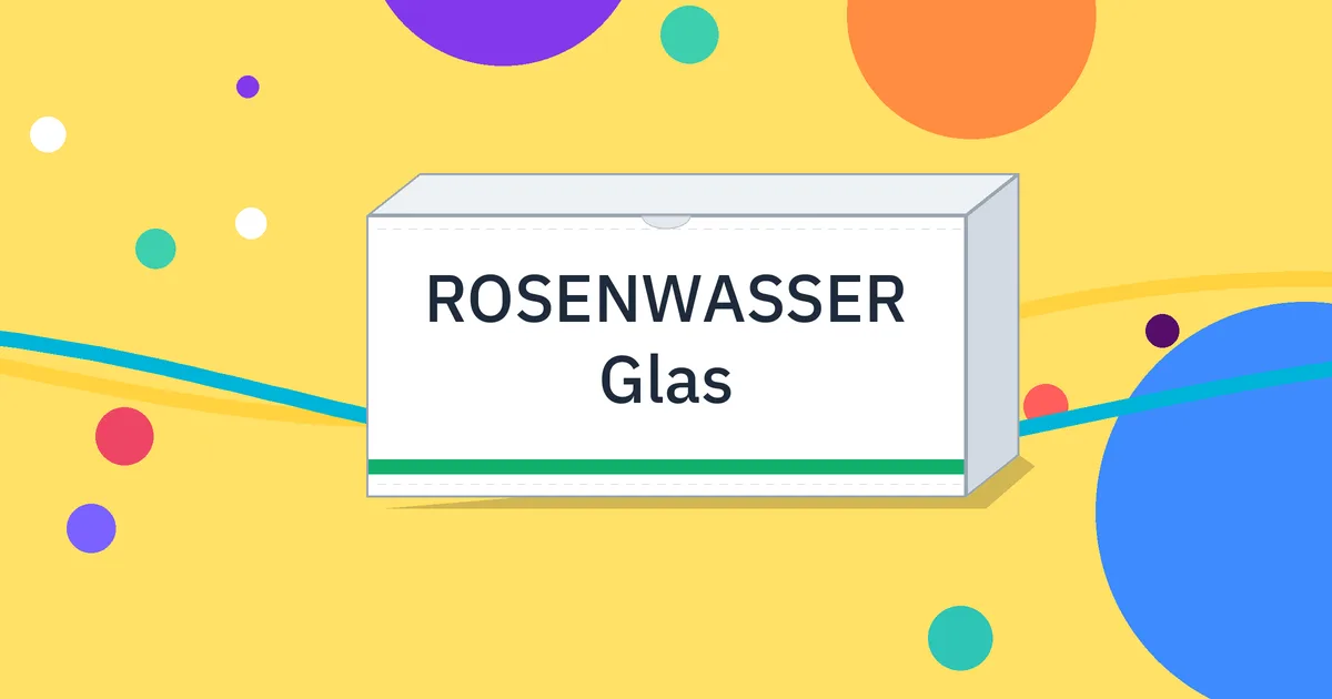 Symbolbild: Packung mit der Aufschrift ROSENWASSER Glas (PZN 20341654) – Verfügbarkeit und Bezug in Apotheken in Frankfurt am Main