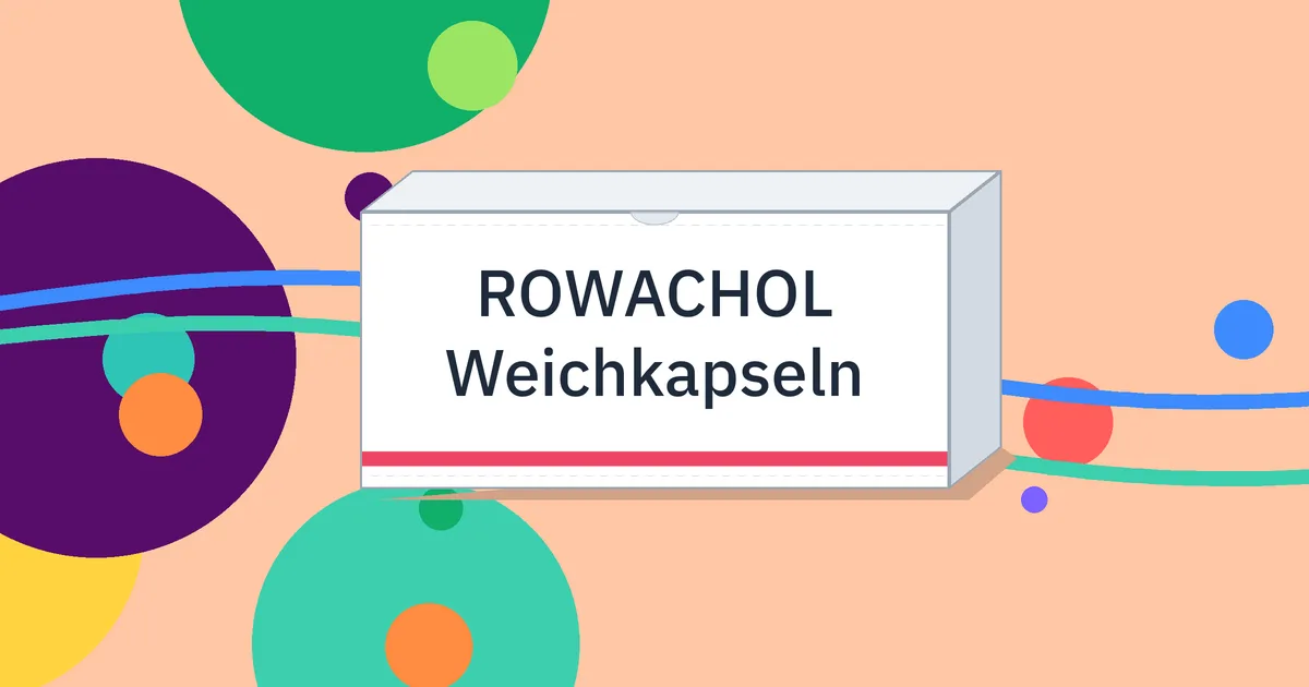 Symbolbild: Packung mit der Aufschrift ROWACHOL Weichkapseln (PZN 00888132) – Verfügbarkeit und Bezug in Apotheken in Frankfurt am Main
