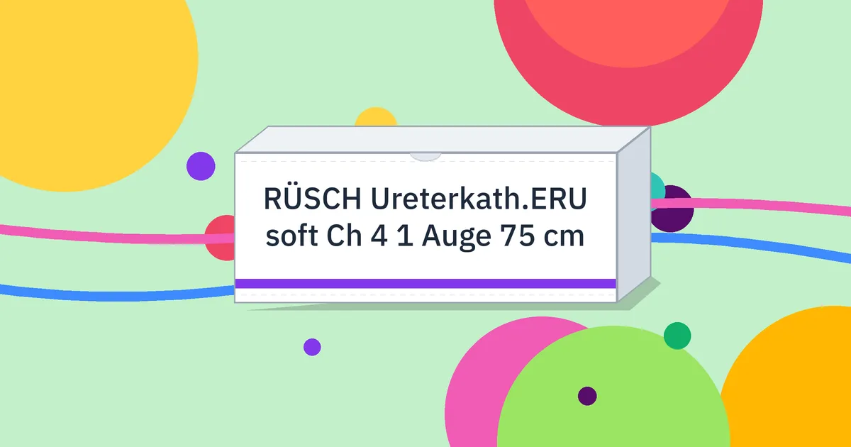 Symbolbild: Packung mit der Aufschrift RÜSCH Ureterkath.ERU soft Ch 4 1 Auge 75 cm (PZN 04248949) – Verfügbarkeit und Bezug in Apotheken in Frankfurt am Main
