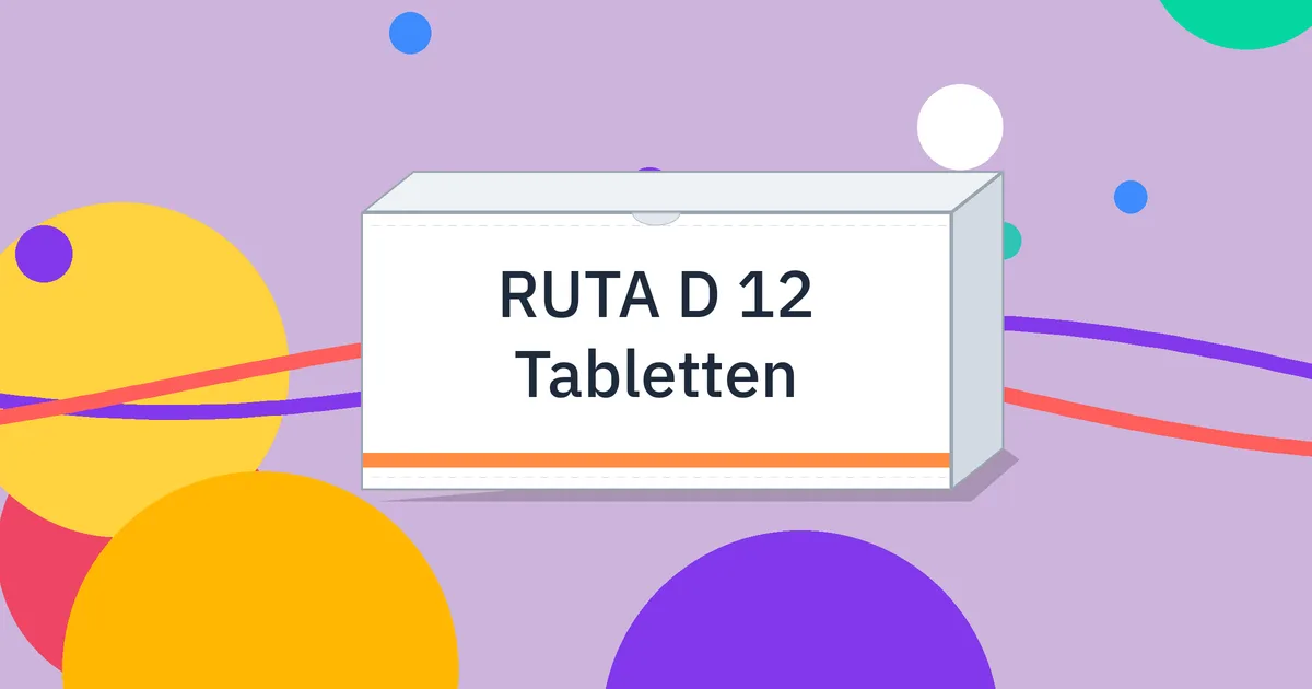 Symbolbild: Packung mit der Aufschrift RUTA D 12 Tabletten (PZN 02635576) – Verfügbarkeit und Bezug in Apotheken in Frankfurt am Main