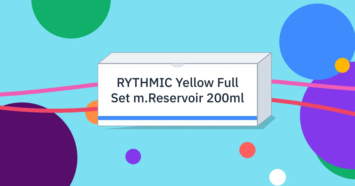 Symbolbild: Packung mit der Aufschrift RYTHMIC Yellow Full Set m.Reservoir 200ml (PZN 16244431) – Verfügbarkeit und Bezug in Apotheken in Frankfurt am Main