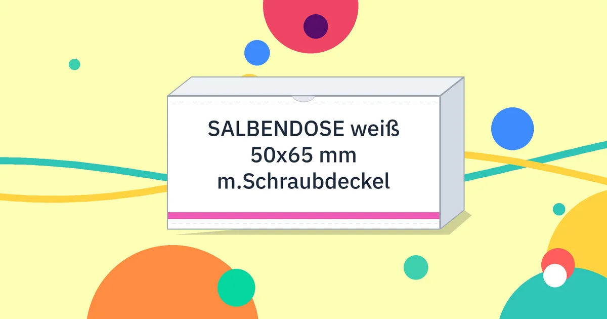 Symbolbild: Packung mit der Aufschrift SALBENDOSE weiß 50x65 mm m.Schraubdeckel (PZN 10402202) – Verfügbarkeit und Bezug in Apotheken in Frankfurt am Main