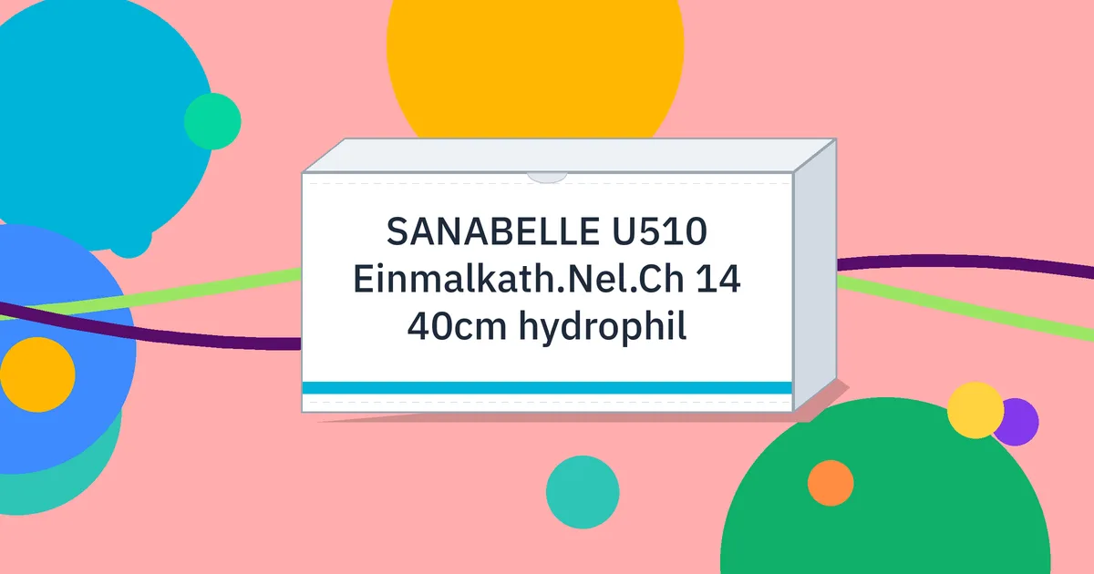 Symbolbild: Packung mit der Aufschrift SANABELLE U510 Einmalkath.Nel.Ch 14 40cm hydrophil (PZN 15269541) – Verfügbarkeit und Bezug in Apotheken in Frankfurt am Main