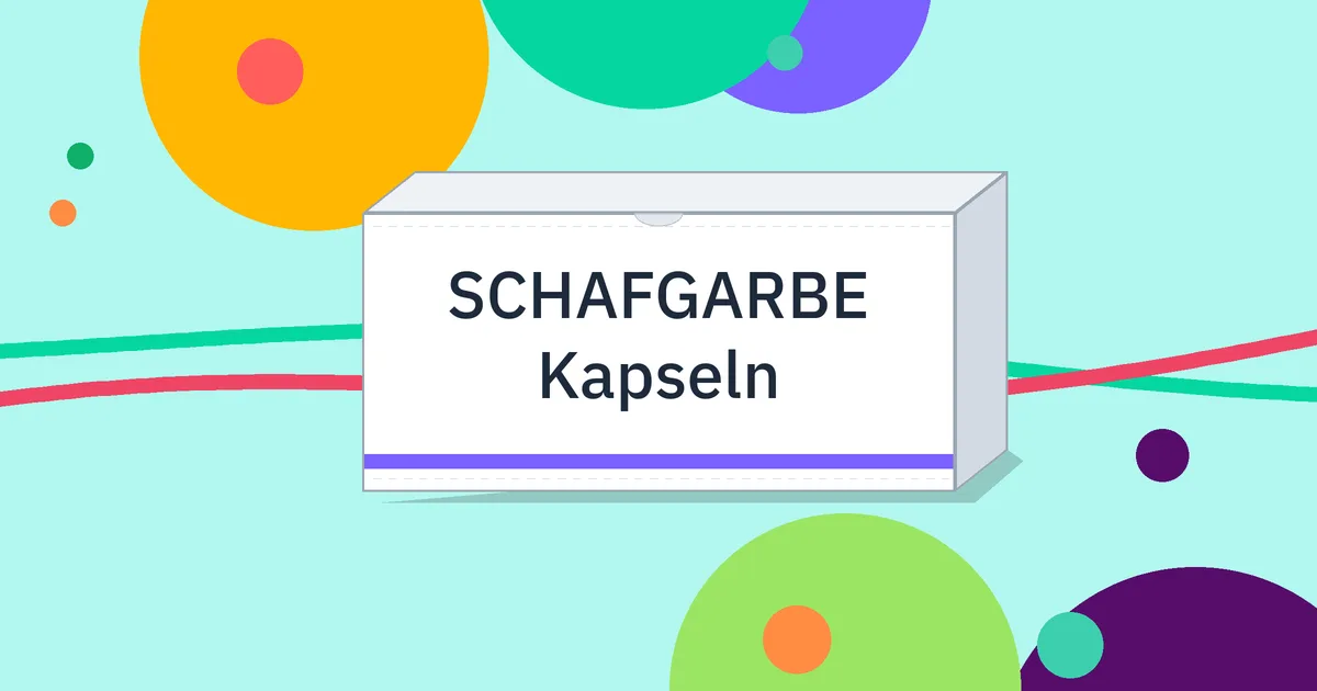Symbolbild: Packung mit der Aufschrift SCHAFGARBE Kapseln (PZN 08728155) – Verfügbarkeit und Bezug in Apotheken in Frankfurt am Main