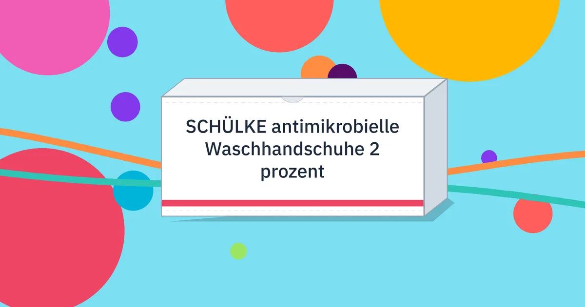 Symbolbild: Packung mit der Aufschrift SCHÜLKE antimikrobielle Waschhandschuhe 2 prozent (PZN 16872742) – Verfügbarkeit und Bezug in Apotheken in Frankfurt am Main