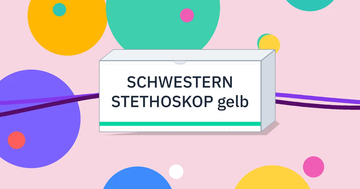 Symbolbild: Packung mit der Aufschrift SCHWESTERN STETHOSKOP gelb (PZN 08882904) – Verfügbarkeit und Bezug in Apotheken in Frankfurt am Main