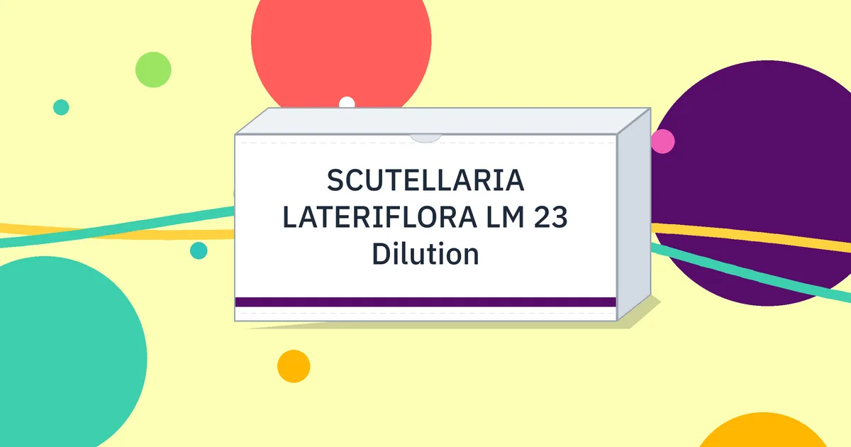 Symbolbild: Packung mit der Aufschrift SCUTELLARIA LATERIFLORA LM 23 Dilution (PZN 13185030) – Verfügbarkeit und Bezug in Apotheken in Frankfurt am Main