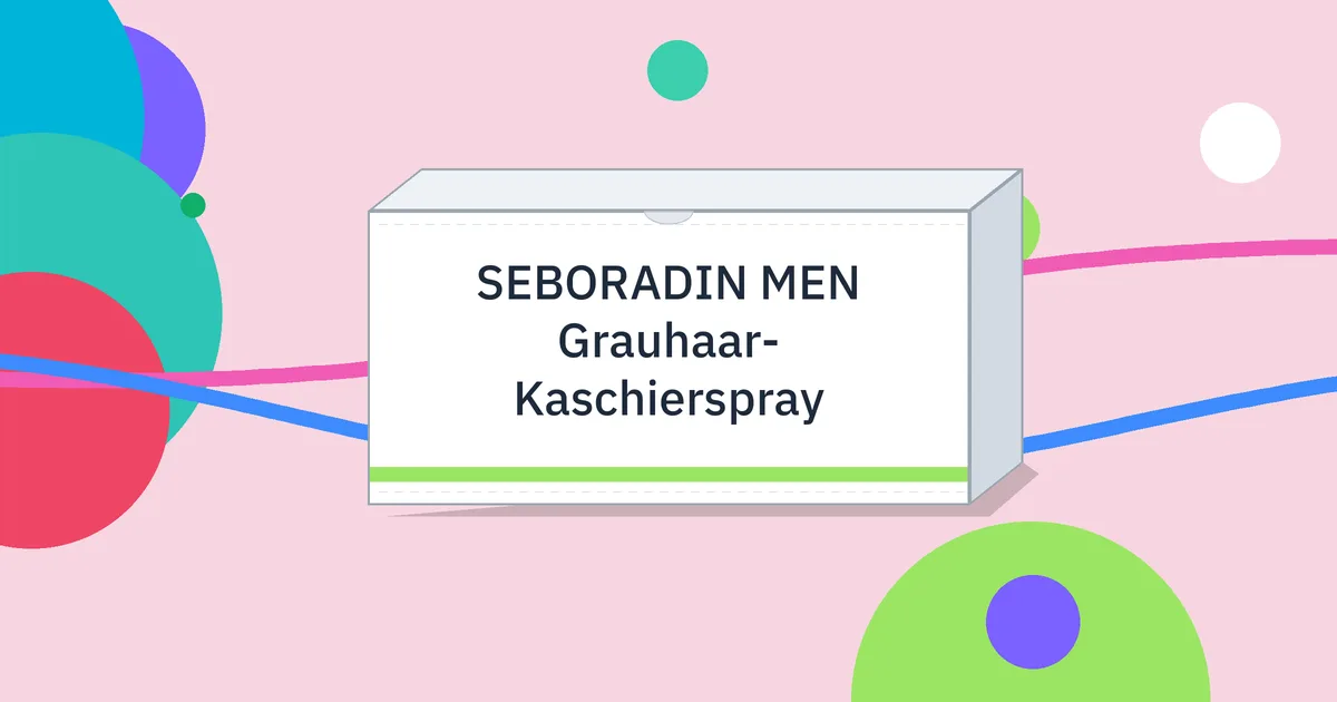 Symbolbild: Packung mit der Aufschrift SEBORADIN MEN Grauhaar-Kaschierspray (PZN 18402561) – Verfügbarkeit und Bezug in Apotheken in Frankfurt am Main