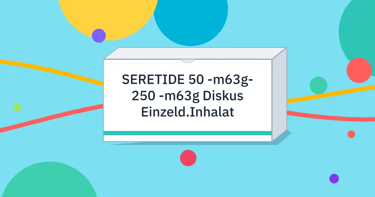 Symbolbild: Packung mit der Aufschrift SERETIDE 50 -m63g-250 -m63g Diskus Einzeld.Inhalat (PZN 18706108) – Verfügbarkeit und Bezug in Apotheken in Frankfurt am Main