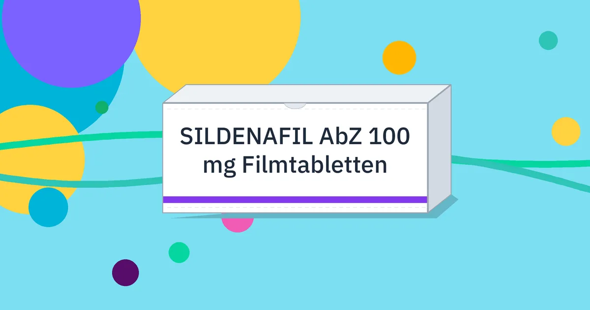 Symbolbild: Packung mit der Aufschrift SILDENAFIL AbZ 100 mg Filmtabletten (PZN 00234809) – Verfügbarkeit und Bezug in Apotheken in Frankfurt am Main