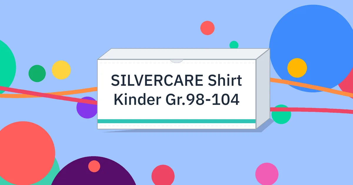 Symbolbild: Packung mit der Aufschrift SILVERCARE Shirt Kinder Gr.98-104 (PZN 09270675) – Verfügbarkeit und Bezug in Apotheken in Frankfurt am Main