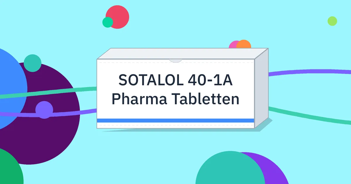 Symbolbild: Packung mit der Aufschrift SOTALOL 40-1A Pharma Tabletten (PZN 00097011) – Verfügbarkeit und Bezug in Apotheken in Frankfurt am Main