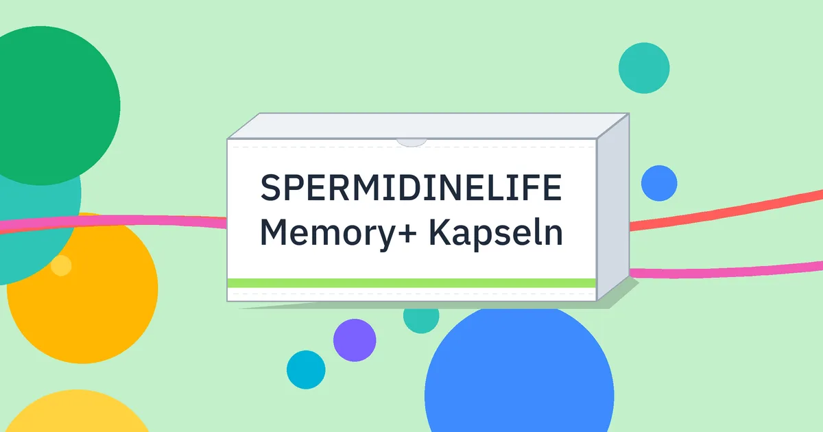 Symbolbild: Packung mit der Aufschrift SPERMIDINELIFE Memory+ Kapseln (PZN 17449980) – Verfügbarkeit und Bezug in Apotheken in Frankfurt am Main