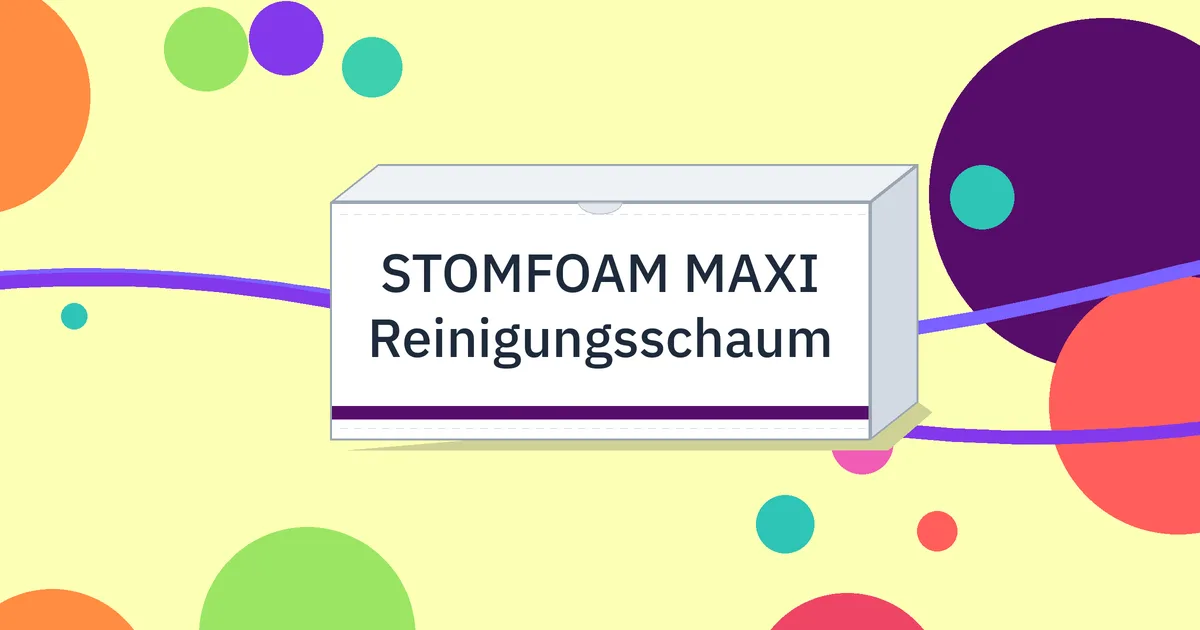Symbolbild: Packung mit der Aufschrift STOMFOAM MAXI Reinigungsschaum (PZN 18380747) – Verfügbarkeit und Bezug in Apotheken in Frankfurt am Main