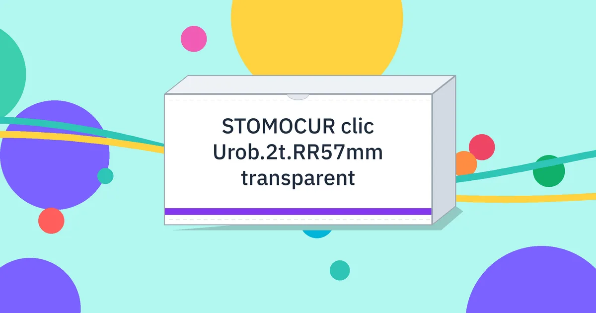 Symbolbild: Packung mit der Aufschrift STOMOCUR clic Urob.2t.RR57mm transparent (PZN 16082916) – Verfügbarkeit und Bezug in Apotheken in Frankfurt am Main