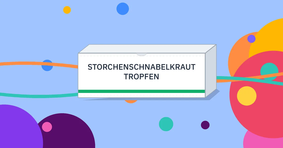 Symbolbild: Packung mit der Aufschrift STORCHENSCHNABELKRAUT TROPFEN (PZN 14126466) – Verfügbarkeit und Bezug in Apotheken in Frankfurt am Main