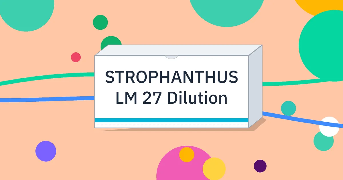 Symbolbild: Packung mit der Aufschrift STROPHANTHUS LM 27 Dilution (PZN 13205057) – Verfügbarkeit und Bezug in Apotheken in Frankfurt am Main