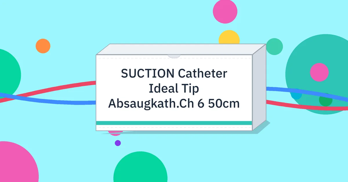 Symbolbild: Packung mit der Aufschrift SUCTION Catheter Ideal Tip Absaugkath.Ch 6 50cm (PZN 19399950) – Verfügbarkeit und Bezug in Apotheken in Frankfurt am Main