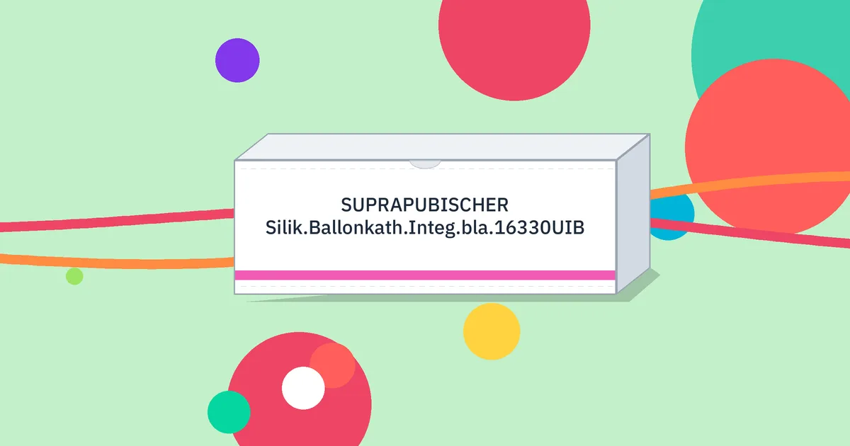 Symbolbild: Packung mit der Aufschrift SUPRAPUBISCHER Silik.Ballonkath.Integ.bla.16330UIB (PZN 07797898) – Verfügbarkeit und Bezug in Apotheken in Frankfurt am Main