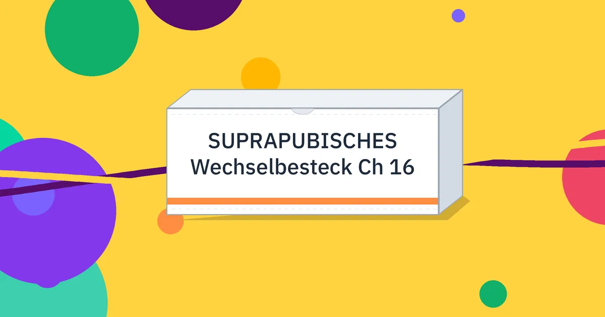 Symbolbild: Packung mit der Aufschrift SUPRAPUBISCHES Wechselbesteck Ch 16 (PZN 09061500) – Verfügbarkeit und Bezug in Apotheken in Frankfurt am Main
