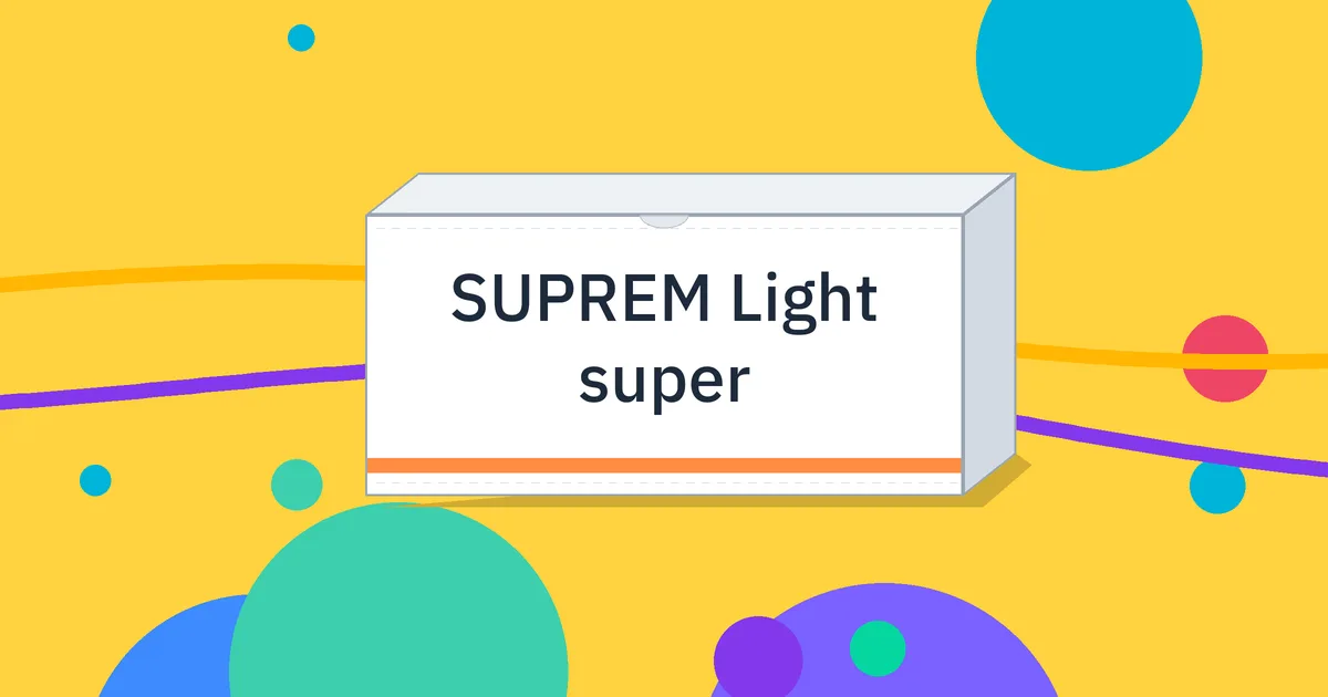 Symbolbild: Packung mit der Aufschrift SUPREM Light super (PZN 08836034) – Verfügbarkeit und Bezug in Apotheken in Frankfurt am Main