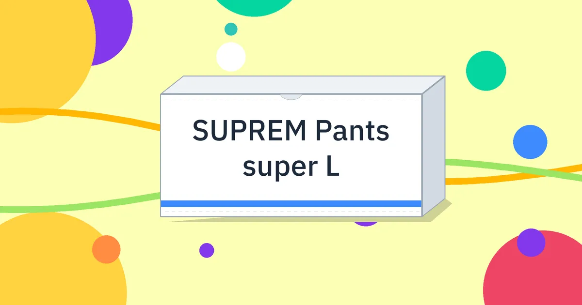 Symbolbild: Packung mit der Aufschrift SUPREM Pants super L (PZN 19621816) – Verfügbarkeit und Bezug in Apotheken in Frankfurt am Main