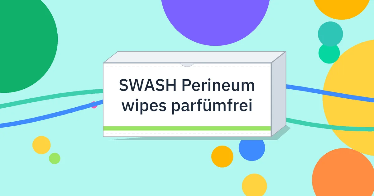 Symbolbild: Packung mit der Aufschrift SWASH Perineum wipes parfümfrei (PZN 16664682) – Verfügbarkeit und Bezug in Apotheken in Frankfurt am Main