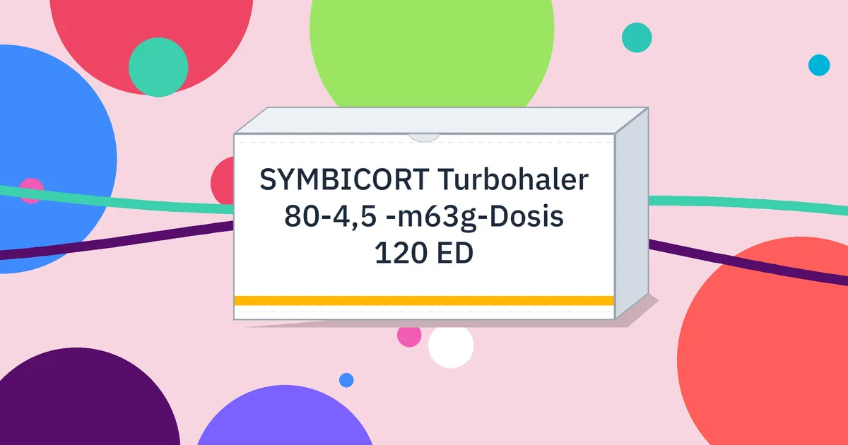 Symbolbild: Packung mit der Aufschrift SYMBICORT Turbohaler 80-4,5 -m63g-Dosis 120 ED (PZN 02923542) – Verfügbarkeit und Bezug in Apotheken in Frankfurt am Main