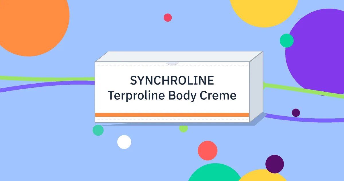 Symbolbild: Packung mit der Aufschrift SYNCHROLINE Terproline Body Creme (PZN 07364946) – Verfügbarkeit und Bezug in Apotheken in Frankfurt am Main