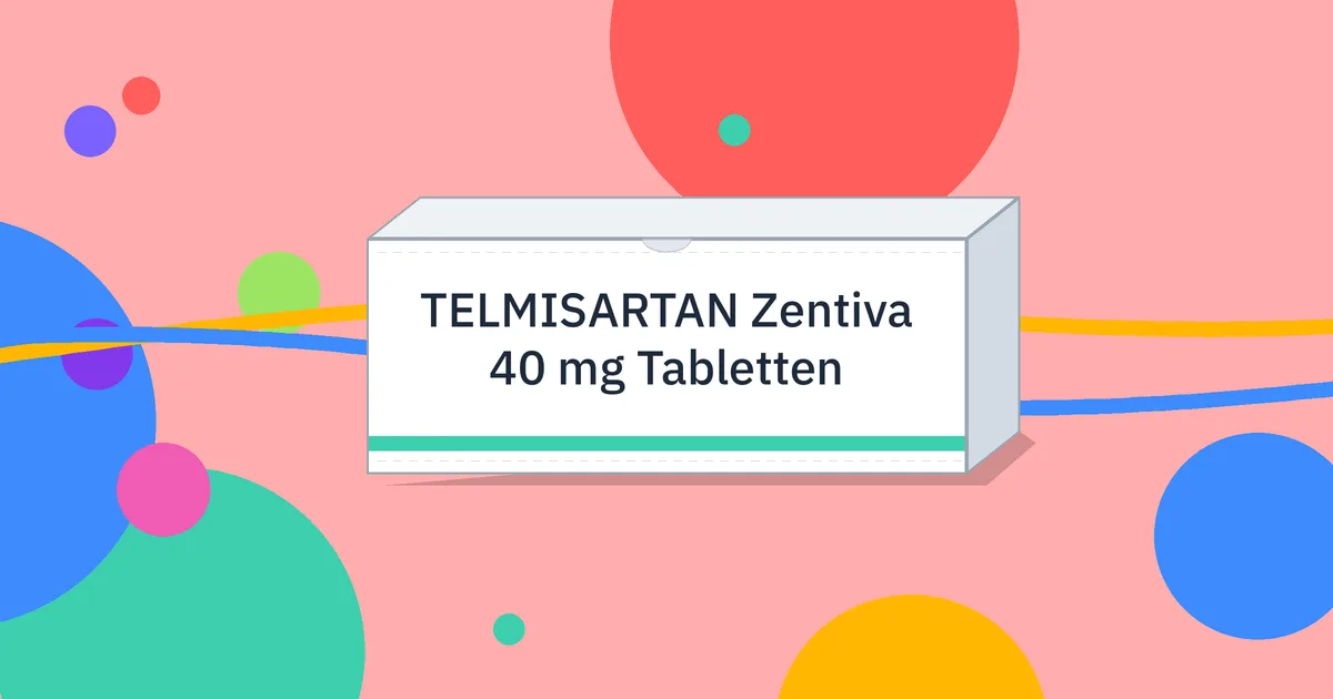 Symbolbild: Packung mit der Aufschrift TELMISARTAN Zentiva 40 mg Tabletten (PZN 10353538) – Verfügbarkeit und Bezug in Apotheken in Frankfurt am Main
