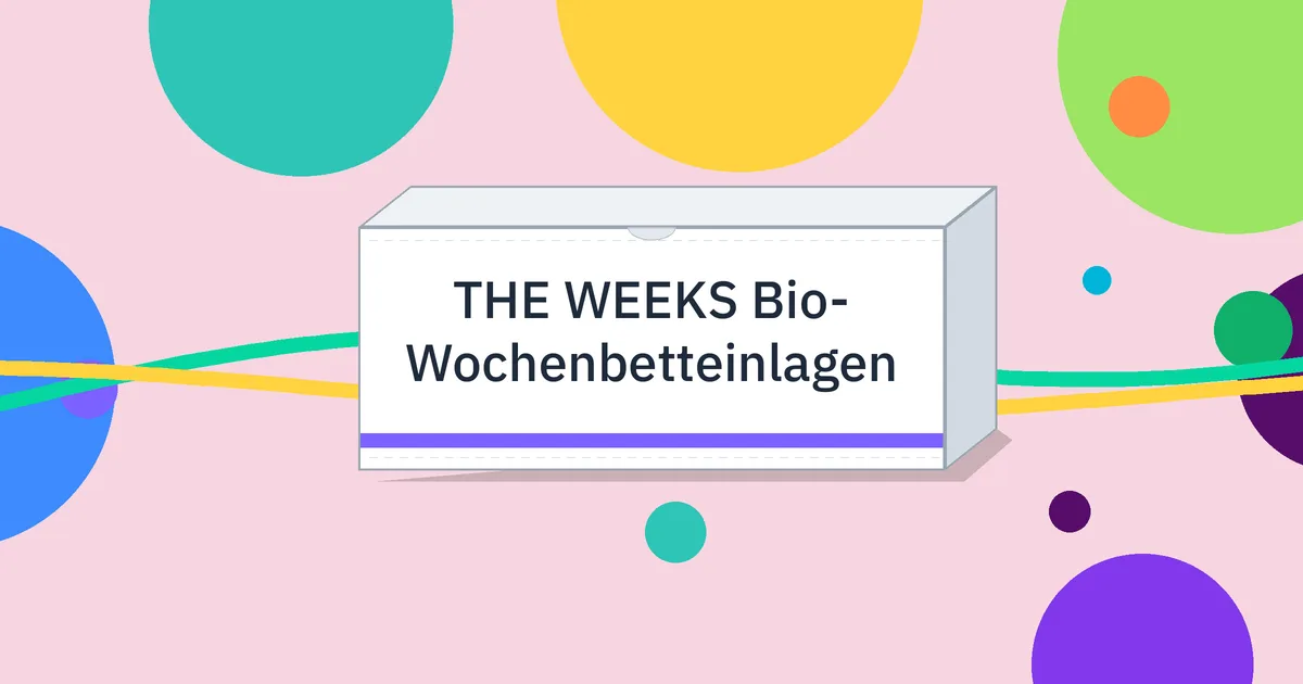 Symbolbild: Packung mit der Aufschrift THE WEEKS Bio-Wochenbetteinlagen (PZN 18254505) – Verfügbarkeit und Bezug in Apotheken in Frankfurt am Main