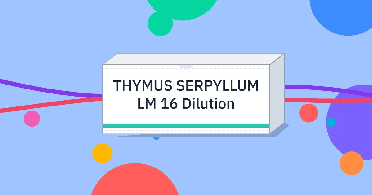 Symbolbild: Packung mit der Aufschrift THYMUS SERPYLLUM LM 16 Dilution (PZN 13222995) – Verfügbarkeit und Bezug in Apotheken in Frankfurt am Main