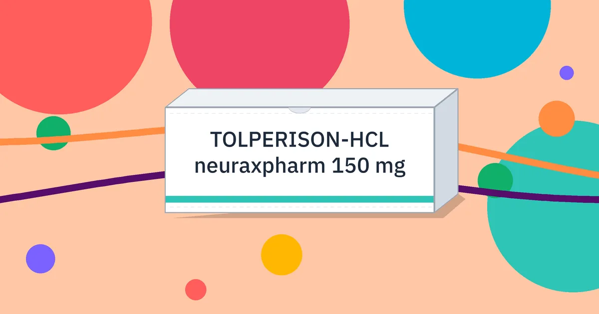 Symbolbild: Packung mit der Aufschrift TOLPERISON-HCL neuraxpharm 150 mg (PZN 10786591) – Verfügbarkeit und Bezug in Apotheken in Frankfurt am Main
