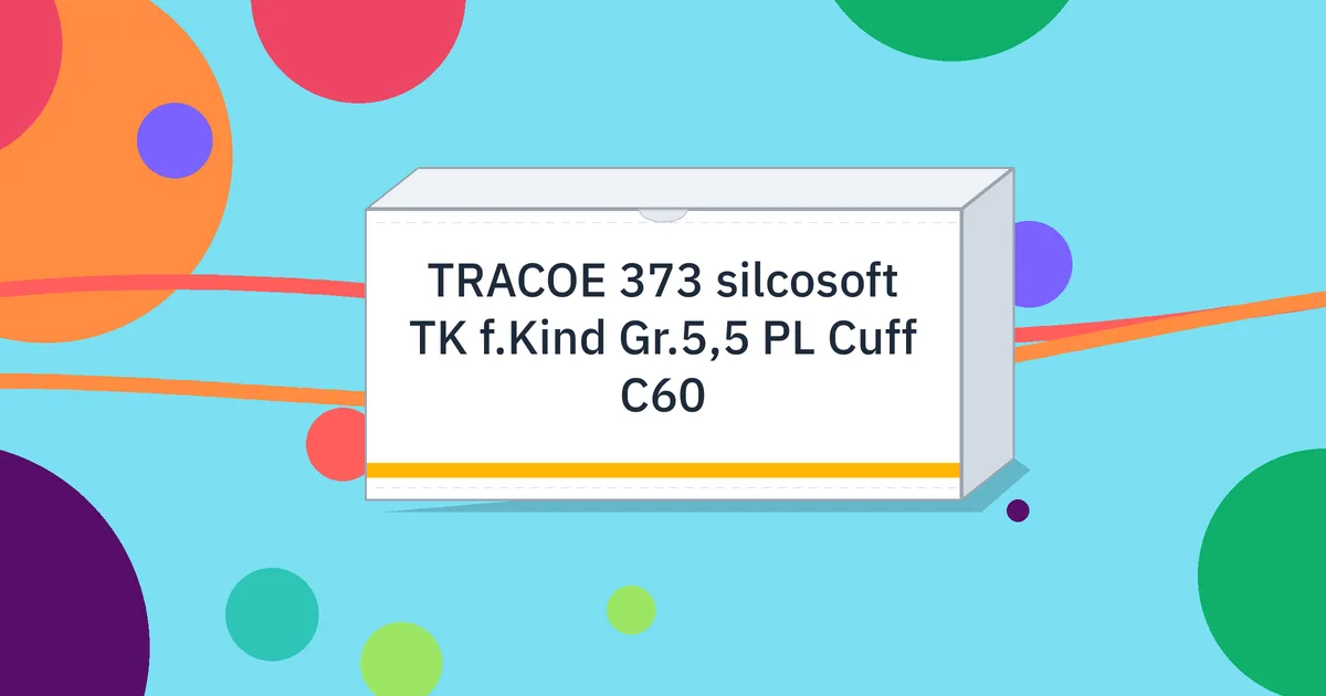 Symbolbild: Packung mit der Aufschrift TRACOE 373 silcosoft TK f.Kind Gr.5,5 PL Cuff C60 (PZN 14317605) – Verfügbarkeit und Bezug in Apotheken in Frankfurt am Main