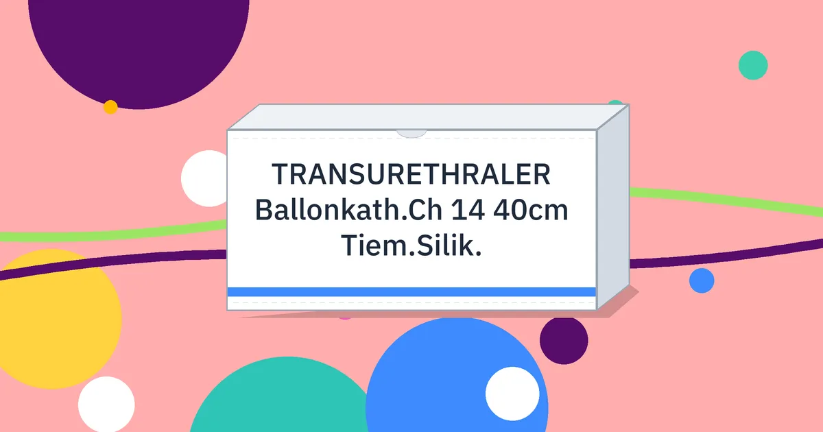 Symbolbild: Packung mit der Aufschrift TRANSURETHRALER Ballonkath.Ch 14 40cm Tiem.Silik. (PZN 01150629) – Verfügbarkeit und Bezug in Apotheken in Frankfurt am Main