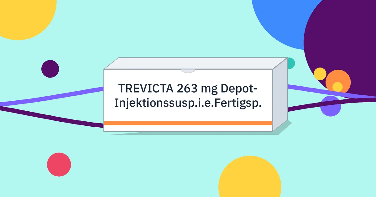 Symbolbild: Packung mit der Aufschrift TREVICTA 263 mg Depot-Injektionssusp.i.e.Fertigsp. (PZN 13655079) – Verfügbarkeit und Bezug in Apotheken in Frankfurt am Main