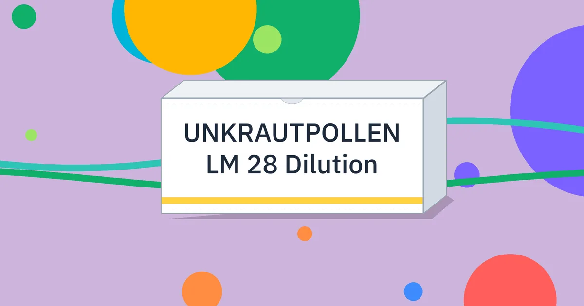 Symbolbild: Packung mit der Aufschrift UNKRAUTPOLLEN LM 28 Dilution (PZN 13255977) – Verfügbarkeit und Bezug in Apotheken in Frankfurt am Main