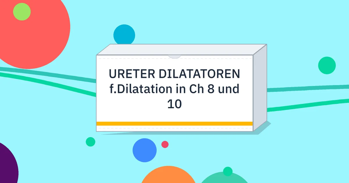 Symbolbild: Packung mit der Aufschrift URETER DILATATOREN f.Dilatation in Ch 8 und 10 (PZN 17510283) – Verfügbarkeit und Bezug in Apotheken in Frankfurt am Main