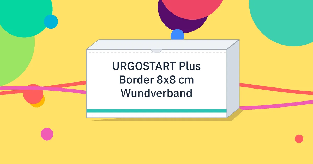 Symbolbild: Packung mit der Aufschrift URGOSTART Plus Border 8x8 cm Wundverband (PZN 12898897) – Verfügbarkeit und Bezug in Apotheken in Frankfurt am Main