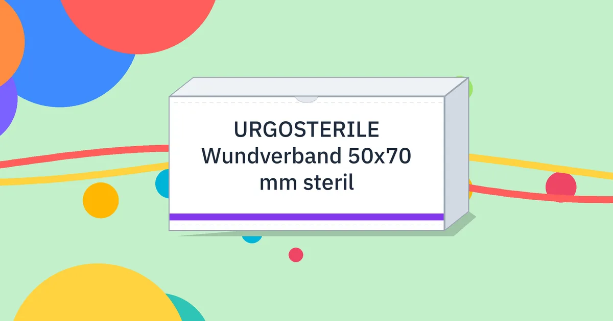 Symbolbild: Packung mit der Aufschrift URGOSTERILE Wundverband 50x70 mm steril (PZN 19510407) – Verfügbarkeit und Bezug in Apotheken in Frankfurt am Main