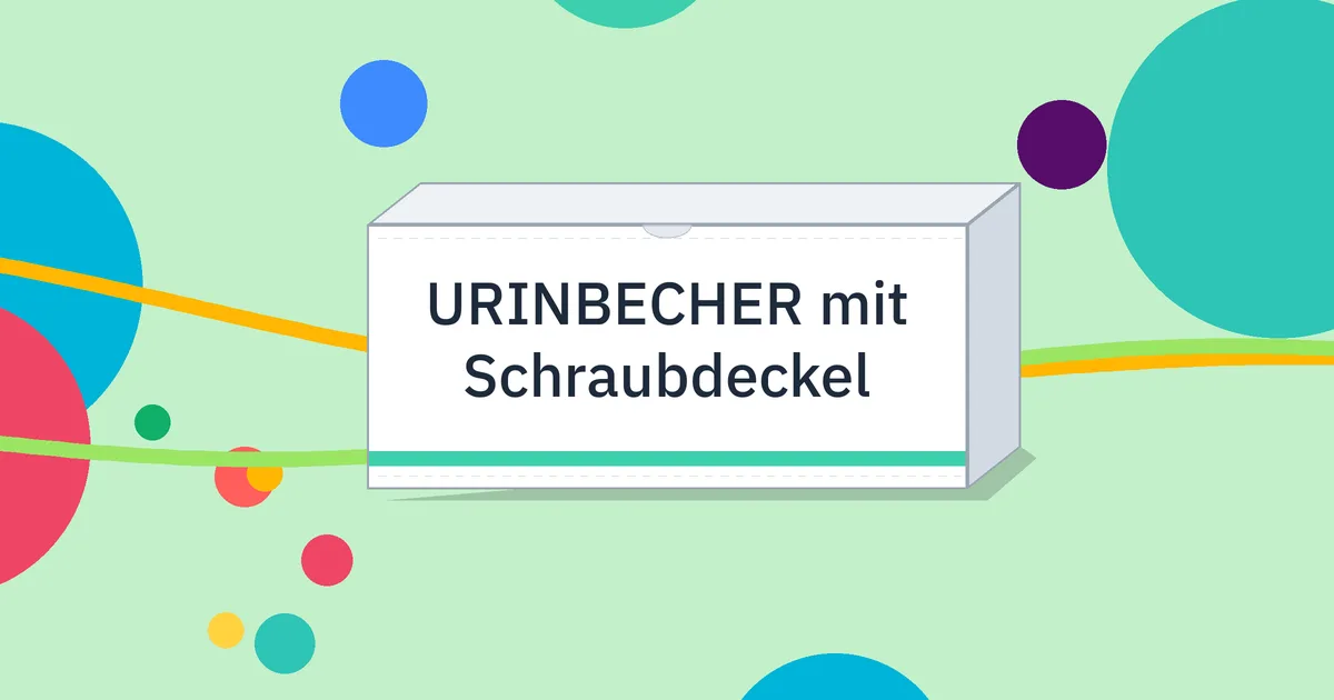 Symbolbild: Packung mit der Aufschrift URINBECHER mit Schraubdeckel (PZN 01440801) – Verfügbarkeit und Bezug in Apotheken in Frankfurt am Main