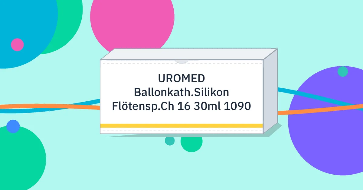 Symbolbild: Packung mit der Aufschrift UROMED Ballonkath.Silikon Flötensp.Ch 16 30ml 1090 (PZN 04741495) – Verfügbarkeit und Bezug in Apotheken in Frankfurt am Main