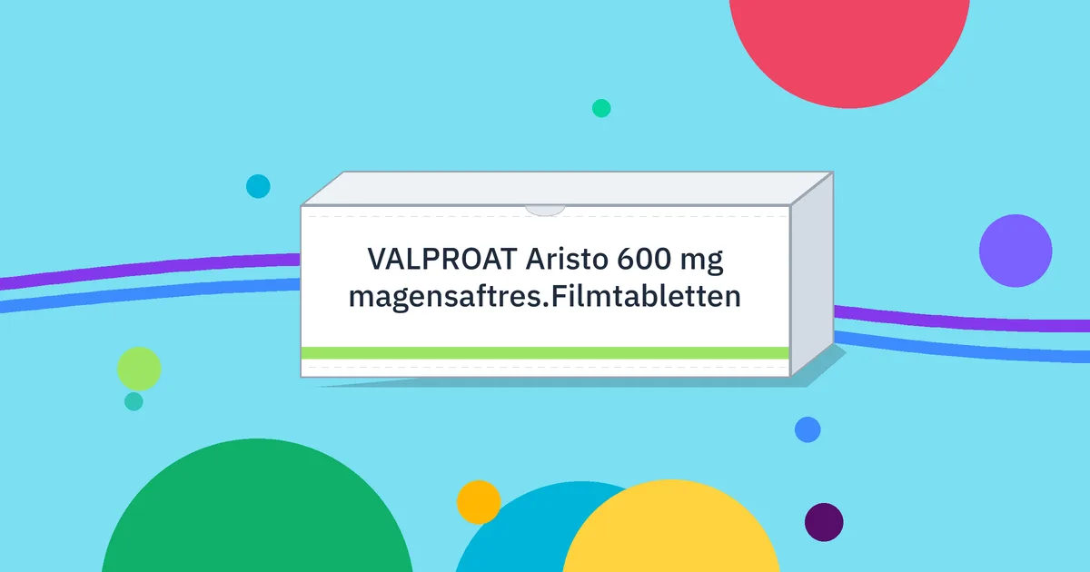 Symbolbild: Packung mit der Aufschrift VALPROAT Aristo 600 mg magensaftres.Filmtabletten (PZN 07415661) – Verfügbarkeit und Bezug in Apotheken in Frankfurt am Main