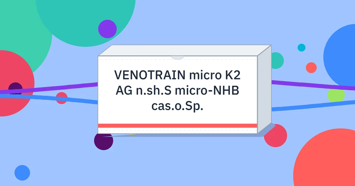 Symbolbild: Packung mit der Aufschrift VENOTRAIN micro K2 AG n.sh.S micro-NHB cas.o.Sp. (PZN 20758621) – Verfügbarkeit und Bezug in Apotheken in Frankfurt am Main