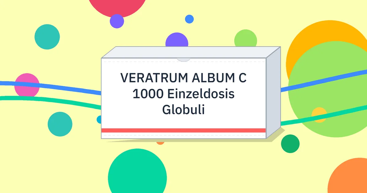 Symbolbild: Packung mit der Aufschrift VERATRUM ALBUM C 1000 Einzeldosis Globuli (PZN 03035051) – Verfügbarkeit und Bezug in Apotheken in Frankfurt am Main