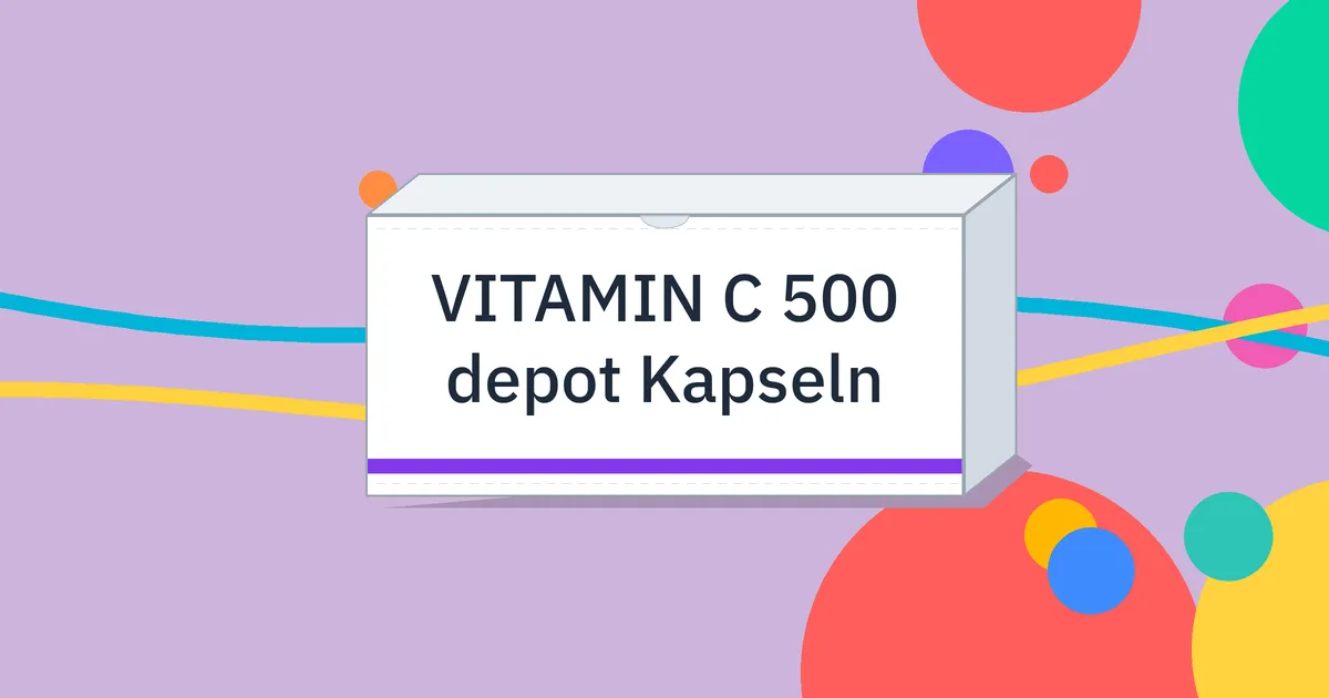Symbolbild: Packung mit der Aufschrift VITAMIN C 500 depot Kapseln (PZN 09771549) – Verfügbarkeit und Bezug in Apotheken in Frankfurt am Main
