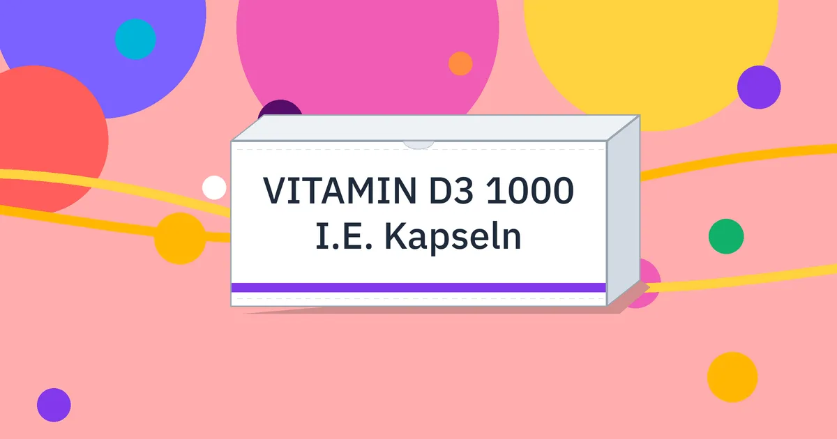 Symbolbild: Packung mit der Aufschrift VITAMIN D3 1000 I.E. Kapseln (PZN 12343780) – Verfügbarkeit und Bezug in Apotheken in Frankfurt am Main