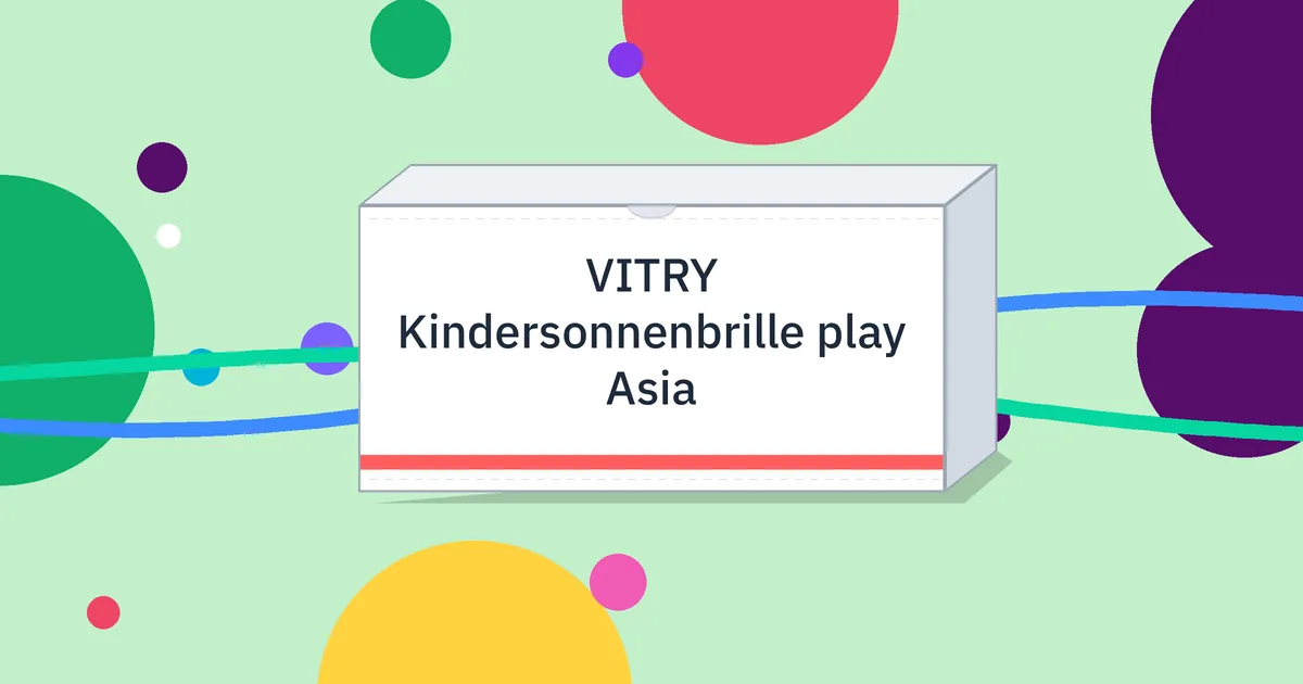 Symbolbild: Packung mit der Aufschrift VITRY Kindersonnenbrille play Asia (PZN 18452978) – Verfügbarkeit und Bezug in Apotheken in Frankfurt am Main