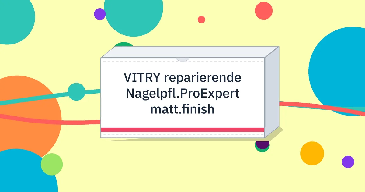 Symbolbild: Packung mit der Aufschrift VITRY reparierende Nagelpfl.ProExpert matt.finish (PZN 15620524) – Verfügbarkeit und Bezug in Apotheken in Frankfurt am Main